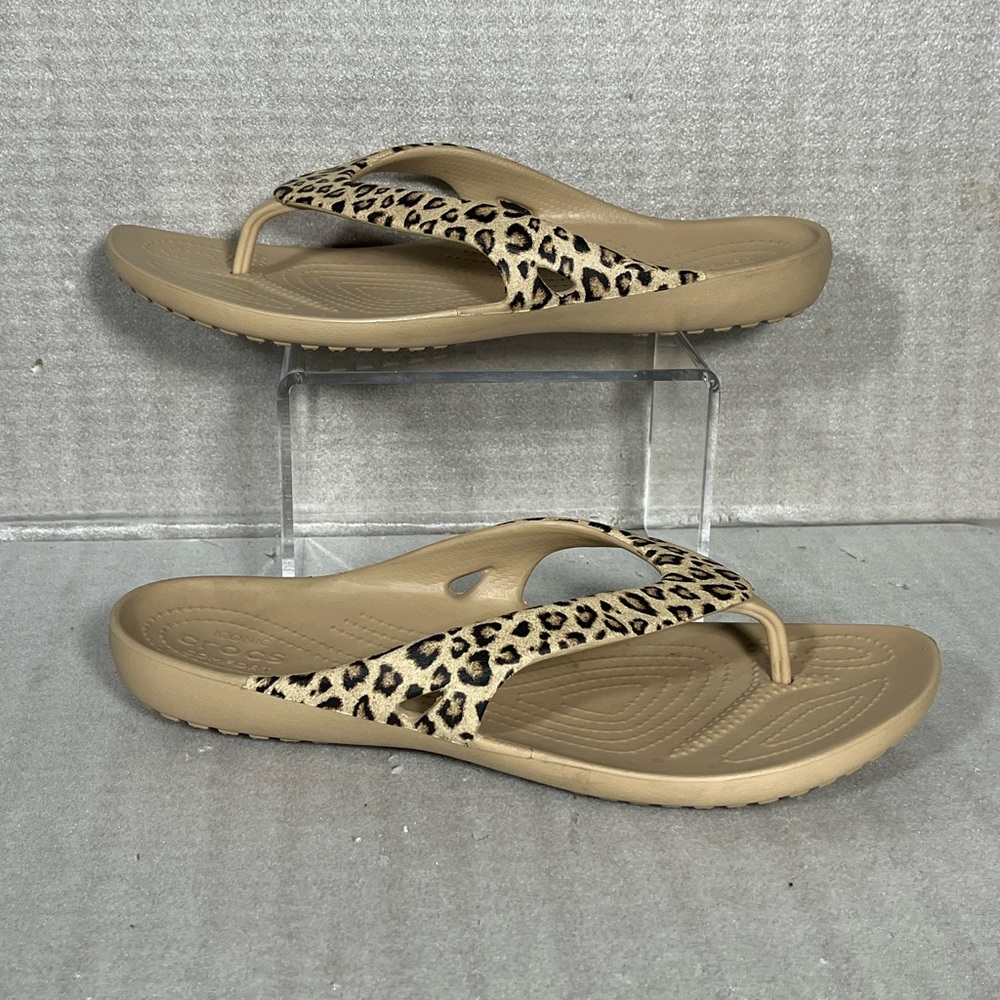 Crocs Kadee Ii Leopard Print Thong Sandal Women's Siz… - Gem